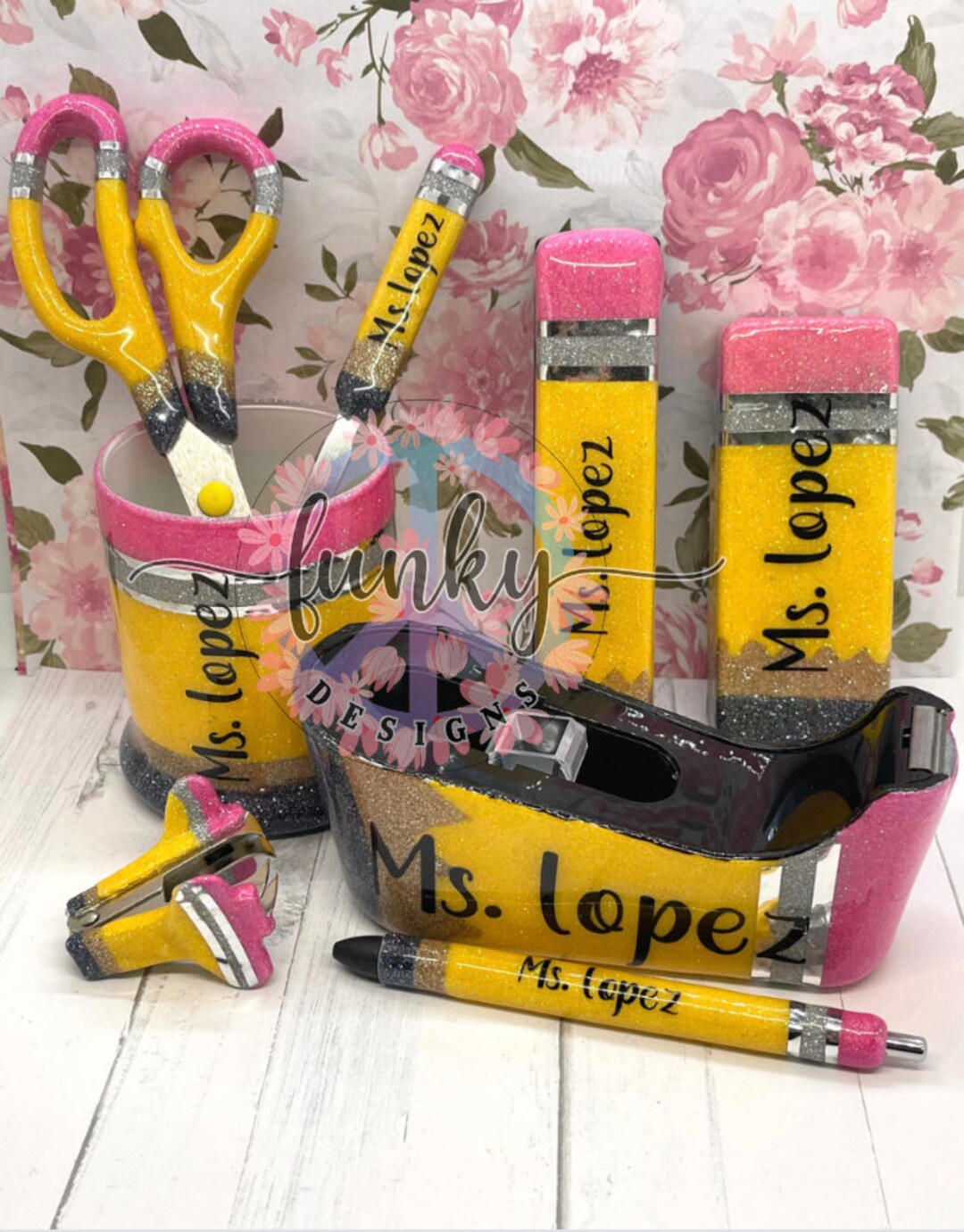 Pencil Stapler Glitter Stapler Teacher Gifts - Etsy