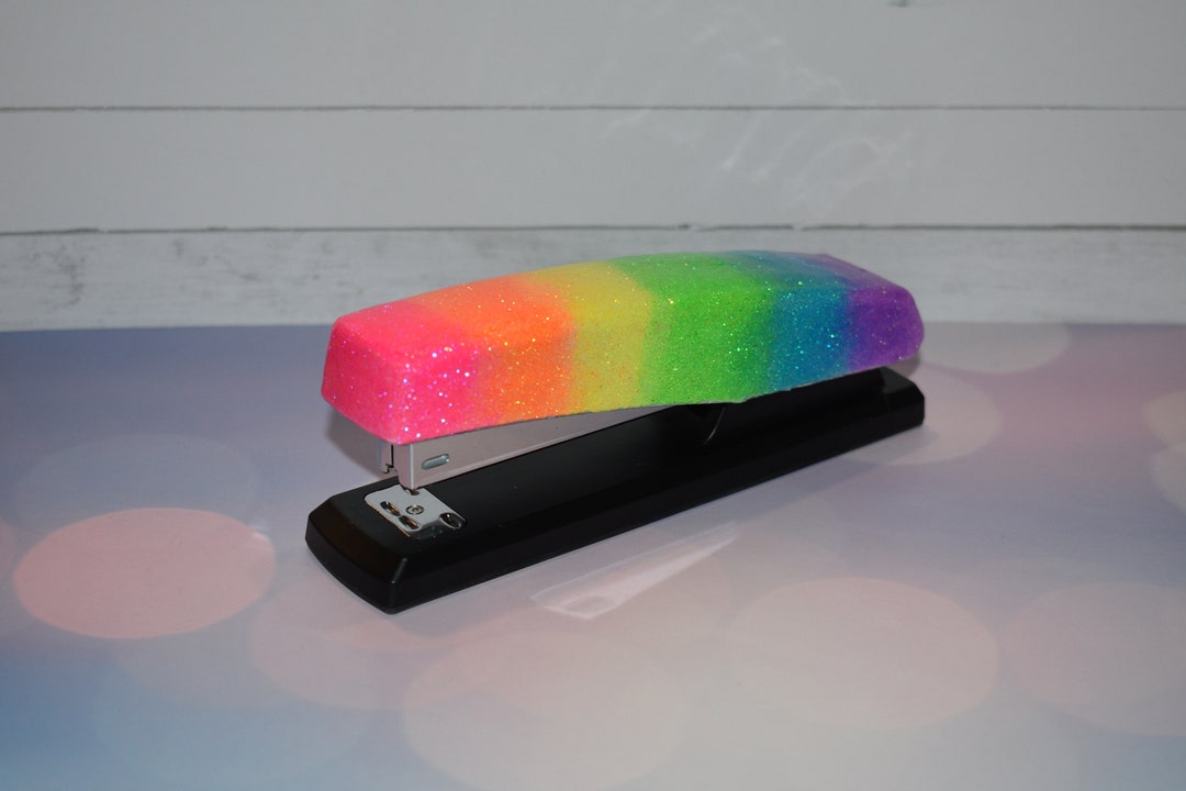 Glitter Stapler Rainbow Stapler Office Stapler Office - Etsy