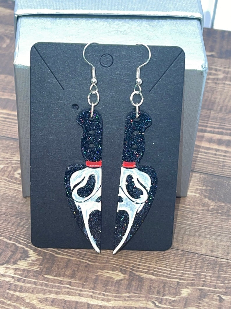 Scream Movie Earrings: Hand-painted Halloween Horror Earrings - Etsy