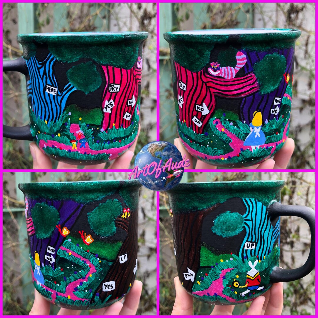 Mug Alice in Wonderland, Disney, Lewis Carroll, Rabbit, Dinah, Cheshire ...