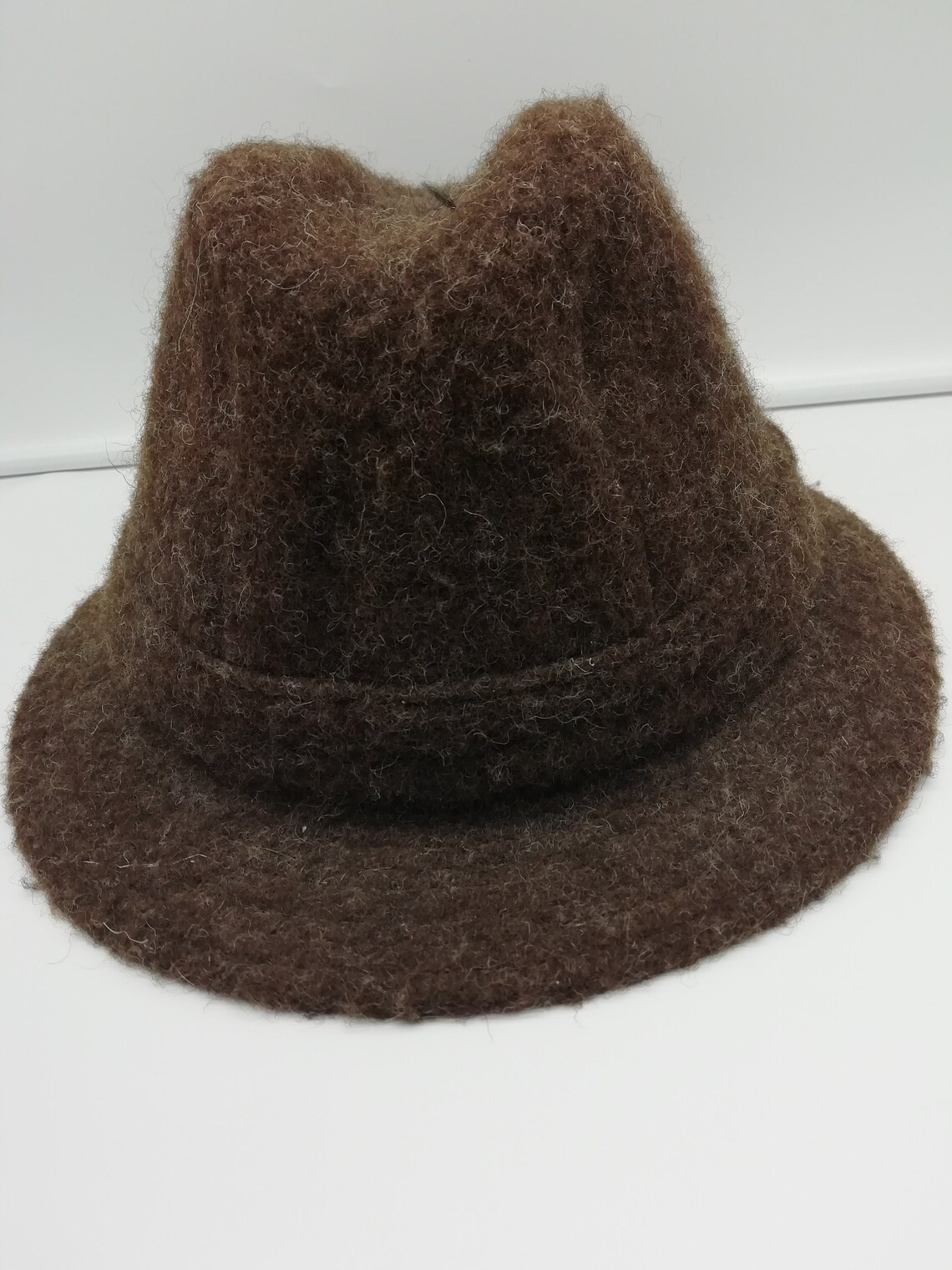 VINTAGE JACOB WOOL Mens Hat Brown Herringbone Tweed Size Xl Pure ...