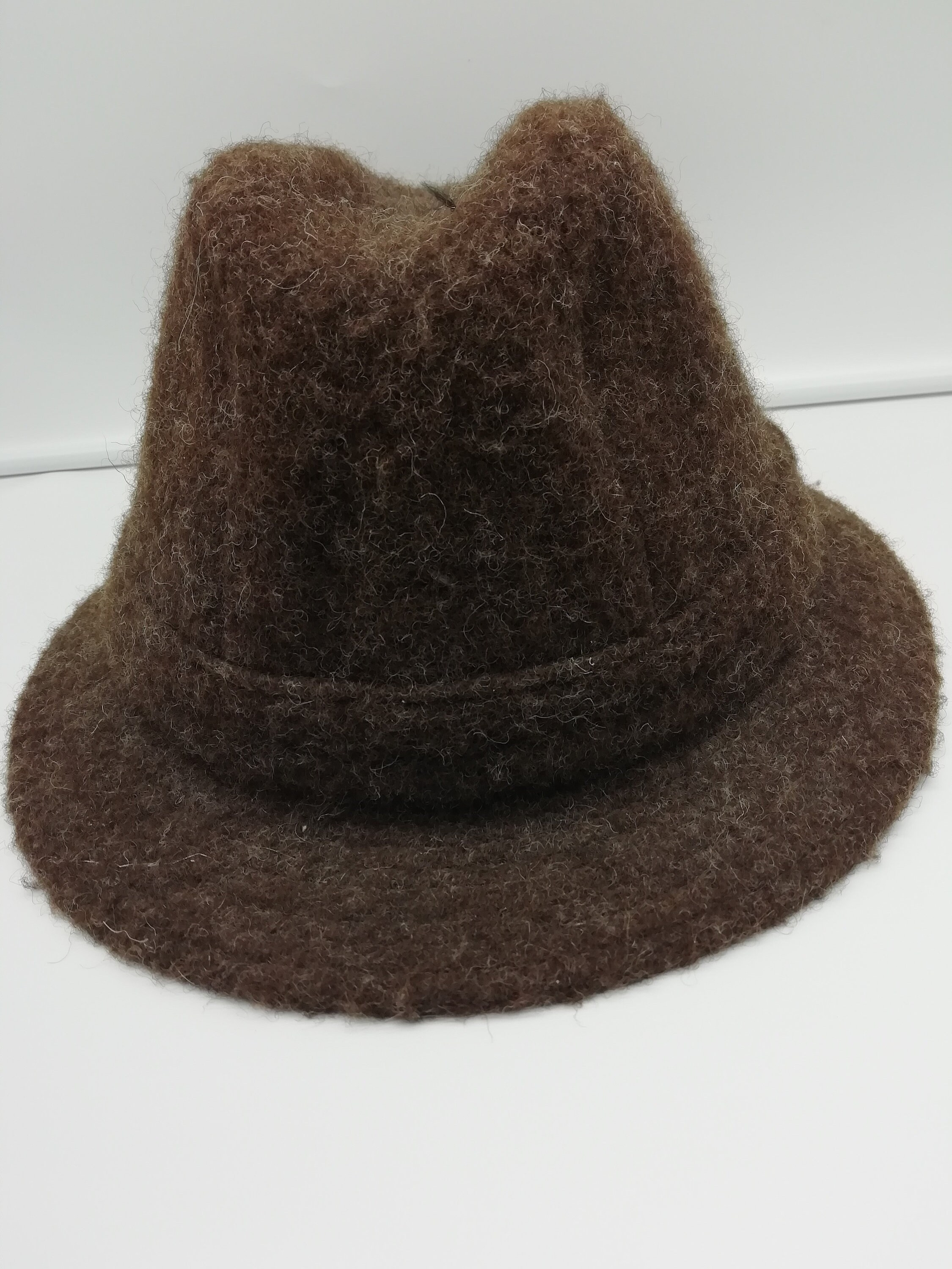 VINTAGE JACOB WOOL Mens Hat Brown Herringbone Tweed Size Xl Pure ...