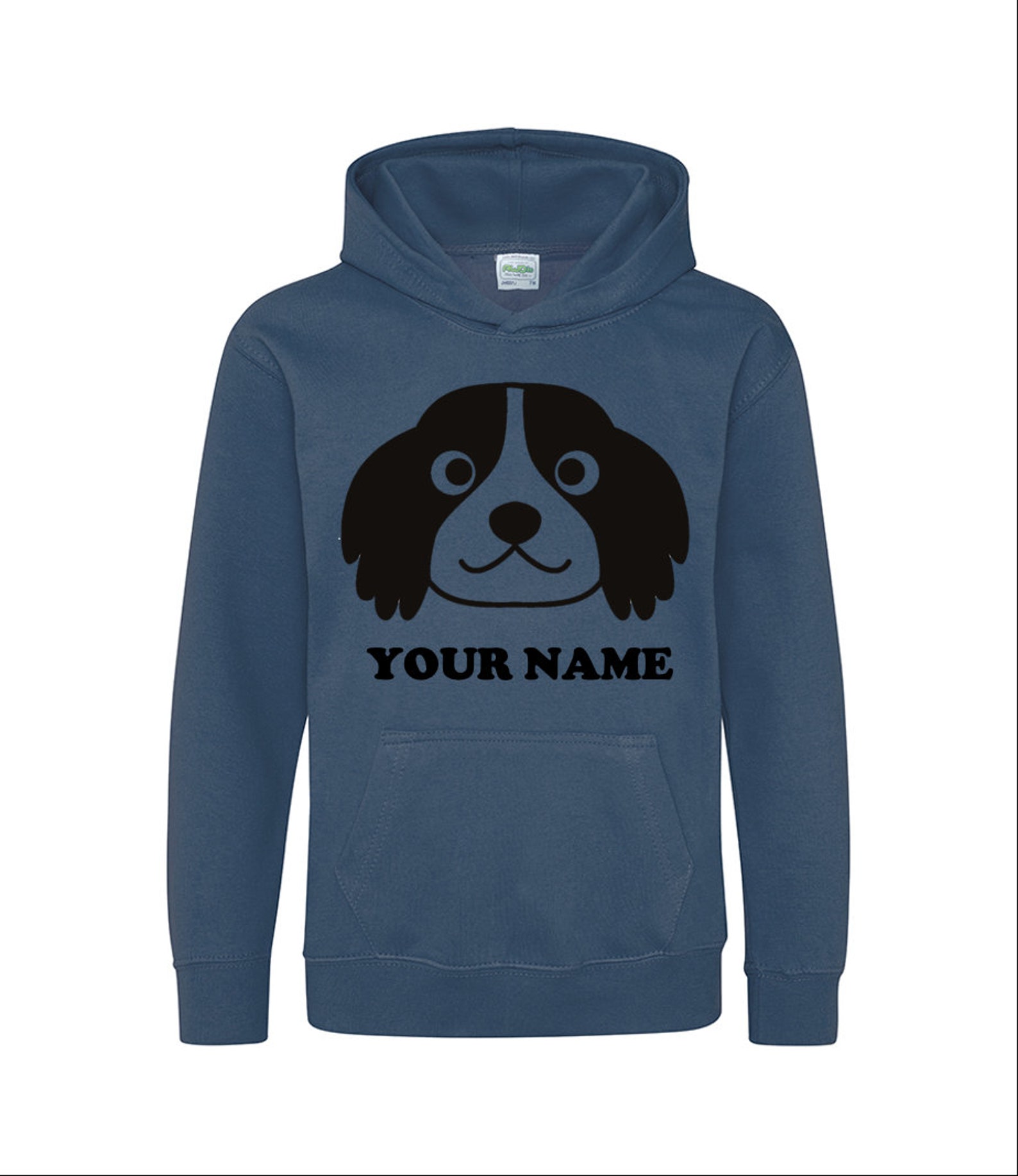 Personalised Kids Spaniel Dog Hoodie Custom Pet Gift - Add Your Name ...