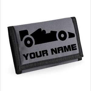 Personalised Race Car Formula One Style Wallet/purse - Add Your Name ...