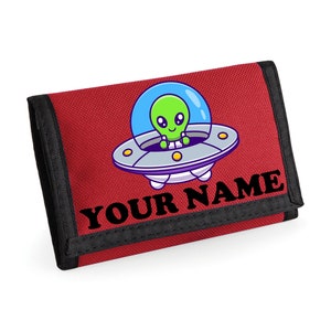Personalised Alien UFO Cute Kawaii Space Wallet/purse - Add Your Name ...