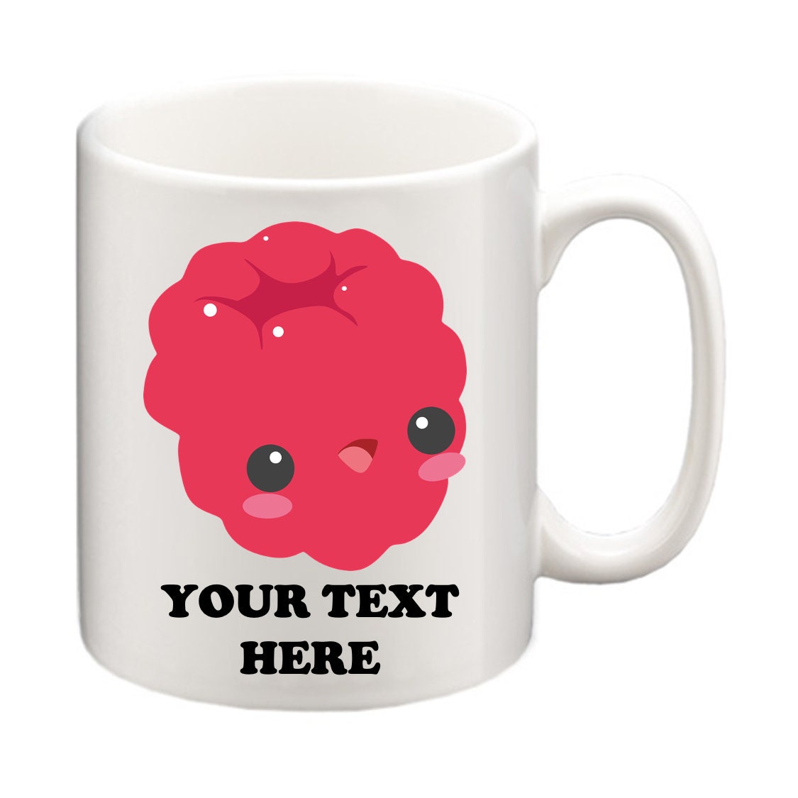 Personalised Cute Raspberry Kawaii Fruit Mug and Coaster Add - Etsy UK
