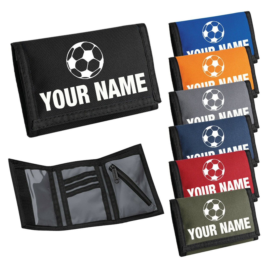Personalised Football Ripper Style Wallet/purse - Add Your Name, Custom ...