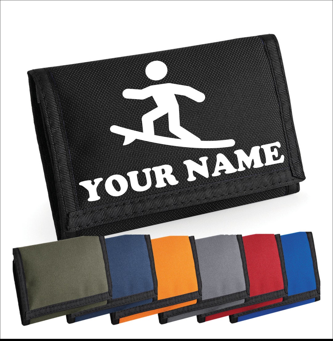 Personalised Surfing Surfer Wallet/purse - Add Your Name, Custom ...