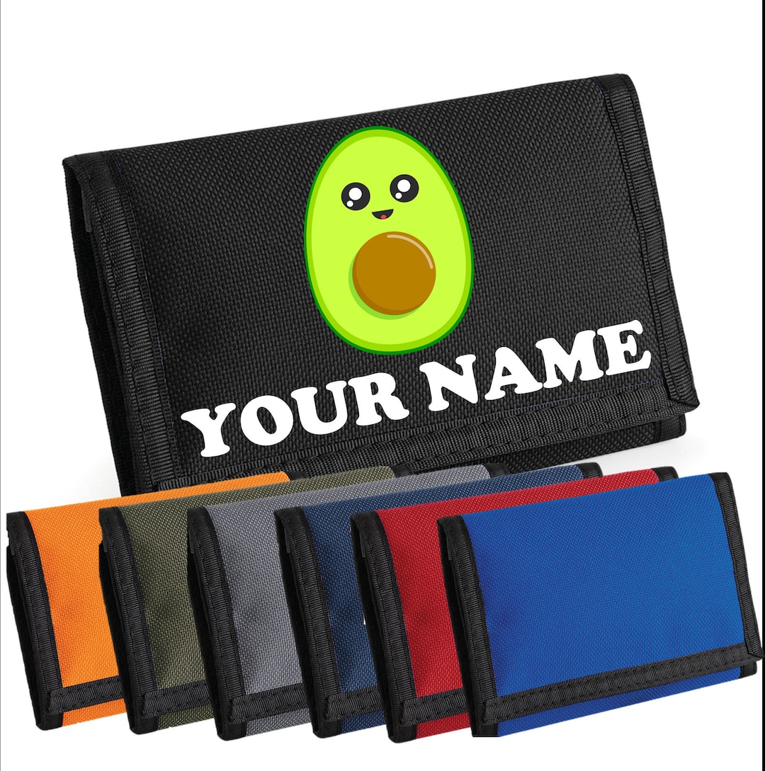 Personalised Avocado Kawaii Fruit Wallet/purse - Add Your Name, Custom ...