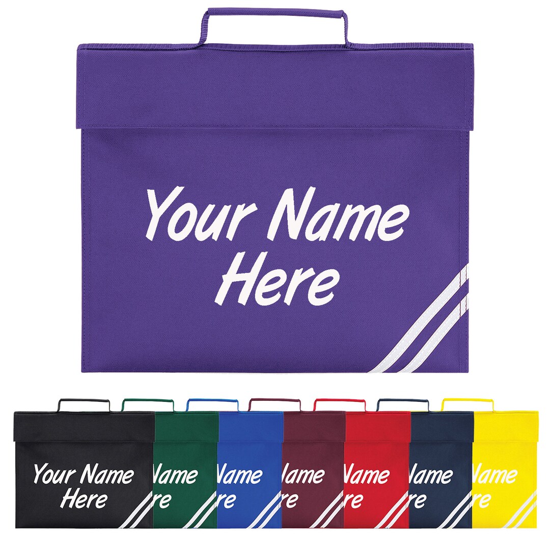 Personalised Childrens Book Bag - Add Your Name Kids School Bag - Etsy