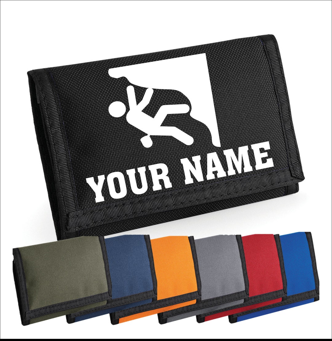 Personalised Rock Climbing Ripper Style Wallet/purse - Add Your Name ...