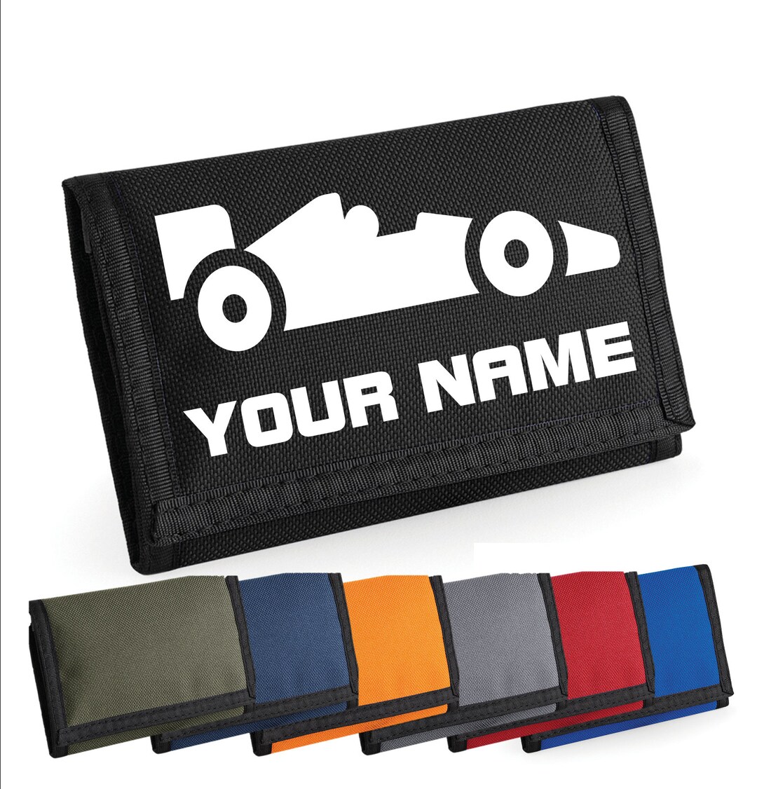 Personalised Race Car Formula One Style Wallet/purse - Add Your Name ...
