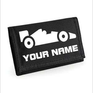 Personalised Race Car Formula One Style Wallet/purse - Add Your Name ...