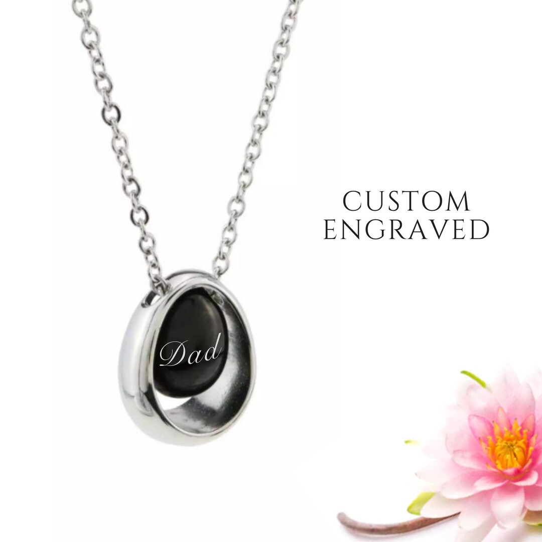 Teardrop Cremation Urn Necklace for Human or Pet Ashes | Memorial ...