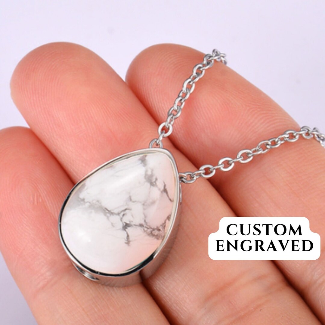 Teardrop Urn Necklace for Ashes | White Urn Necklace for Women ...