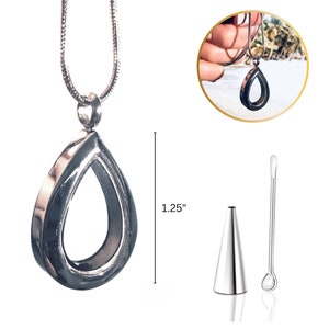 Teardrop Urn Necklace for Human Ashes | Personalized Memorial Gift ...