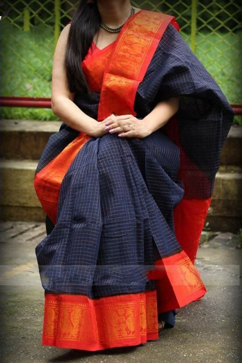 Madurai Sungudi Cotton Zari Checks Saree South Indian Saree Indian ...