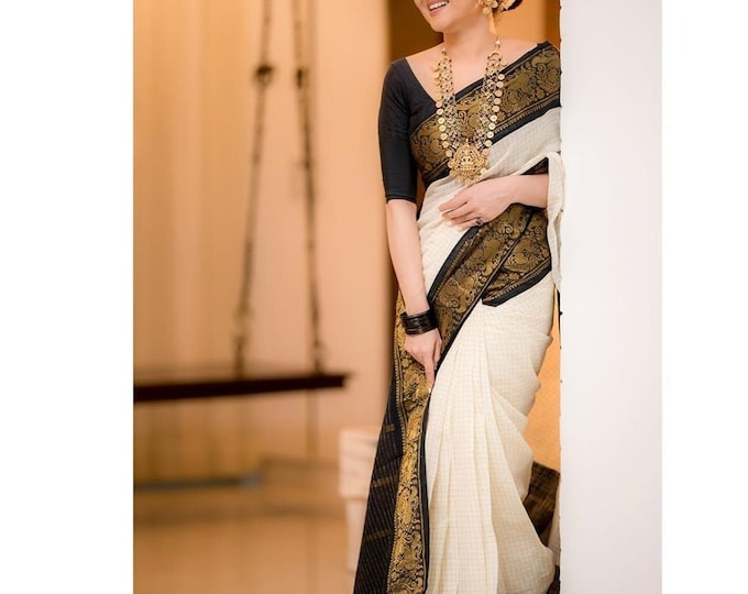 Madurai Sungudi Cotton Zari Checks Saree - South Indian Saree | Indian ...