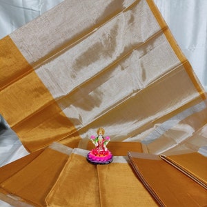 Beautiful Pure Uppada Gold Silver Tissue Saree Big Border 3 Sisters ...
