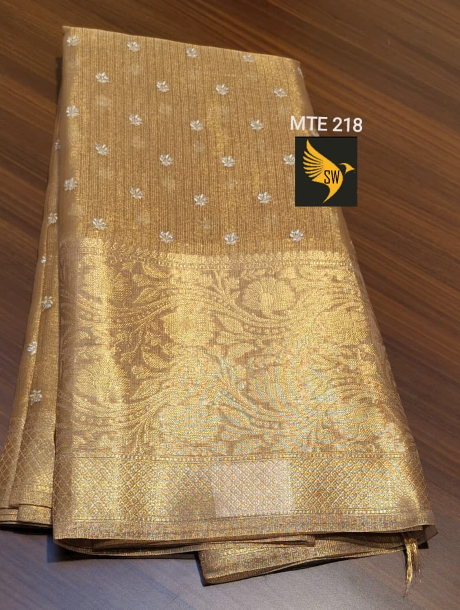 Beautiful Kanchi Border Copper Tissue Silk Gold Saree With - Etsy