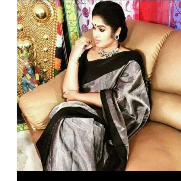 Silver Tissue Saree - Etsy