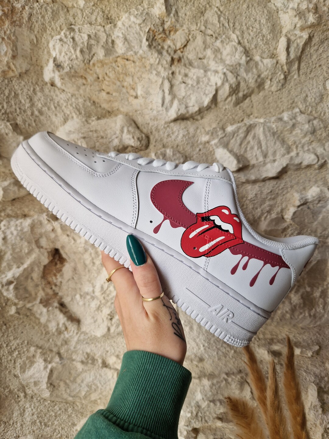 Air Force 1 Custom Lips THE ROLLING STONE - Etsy