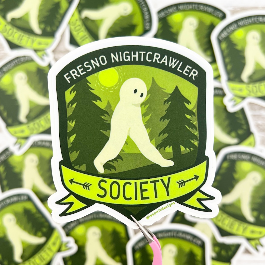 Fresno Nightcrawler Society ~ 3" Vinyl Sticker ~ Cryptid ~ Matte Vinyl ...