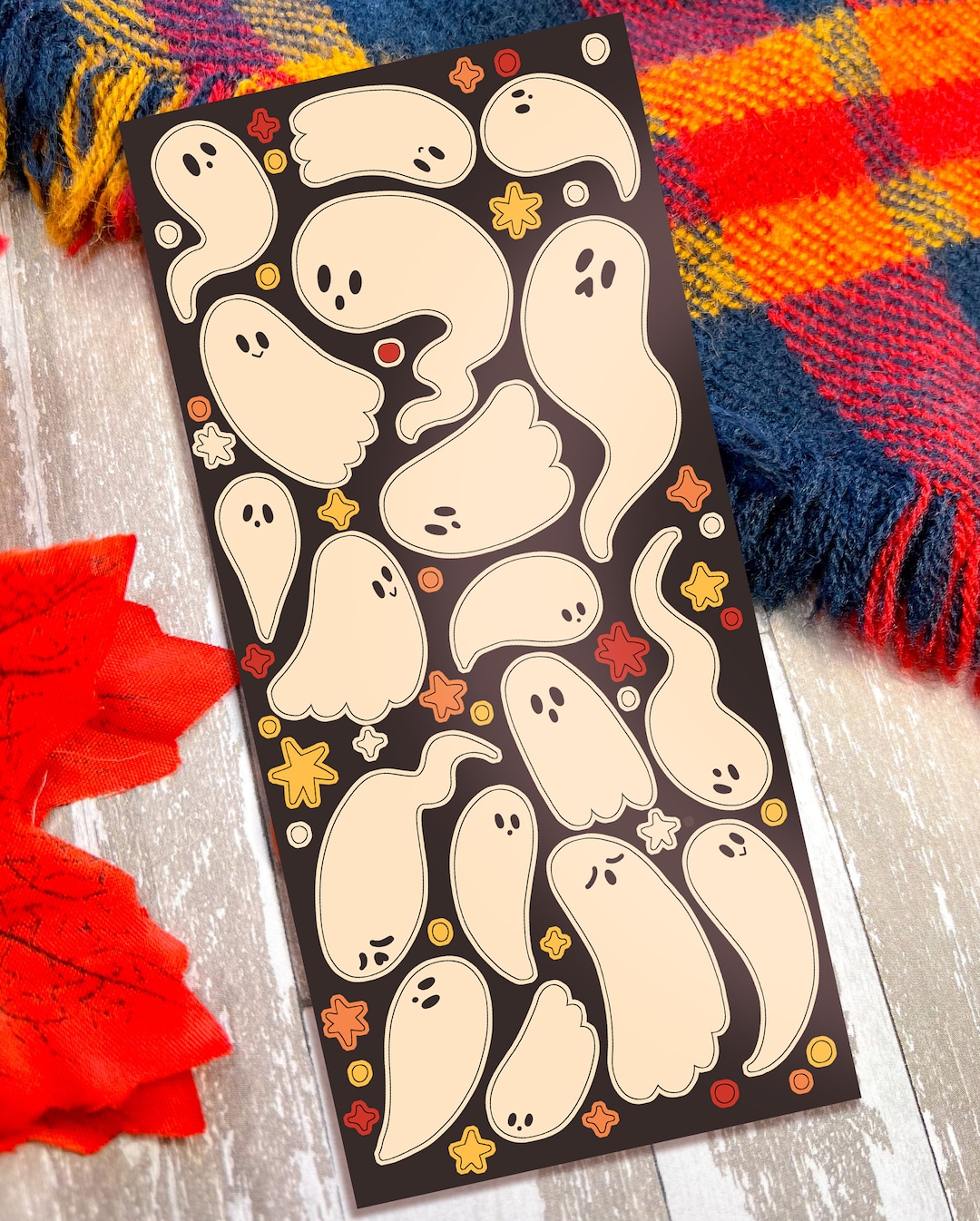 Silly Spooky Ghosts ~ Borderless Deco Planner Sticker Sheet ~ Matte ...