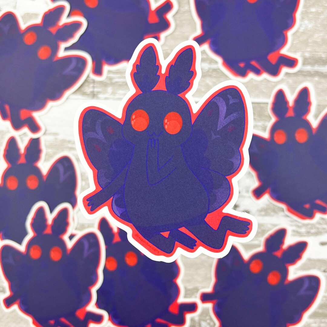 Cute Mothman ~ Cryptid 3" Mattevinyl Sticker ~ Sticker for Water Bottle ...