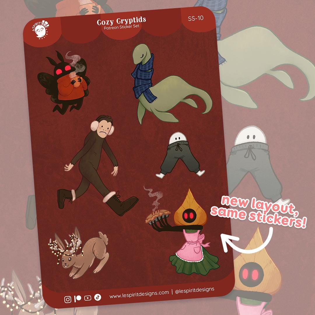 Cozy Cryptids ~ Planner Sticker Sheet ~ Glossy Stickers ~ Journal Stickers ~ Bullet Journal - Etsy
