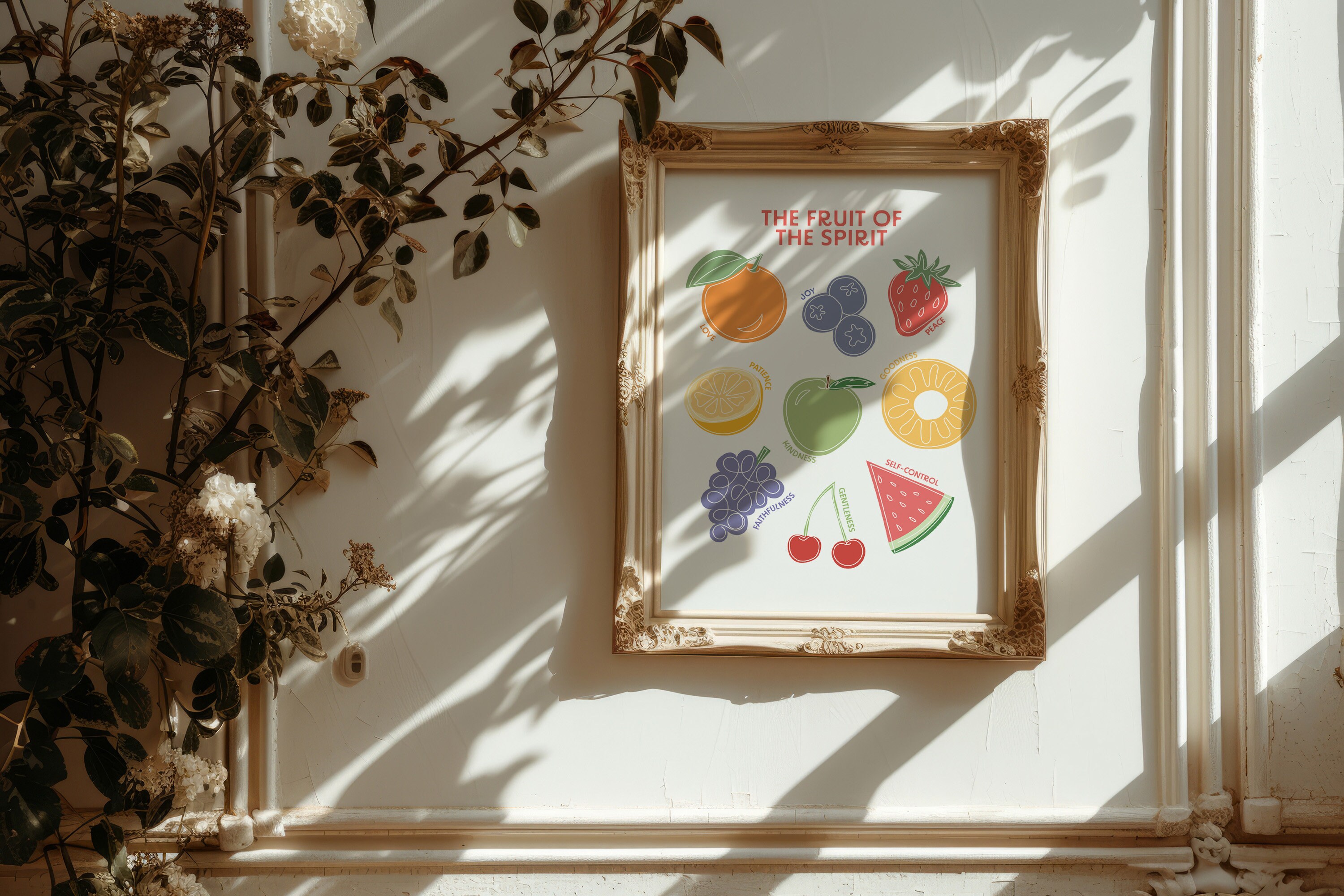 Fruit of the Spirit Wall Art for Kids Room Christian Nursery Decor ...