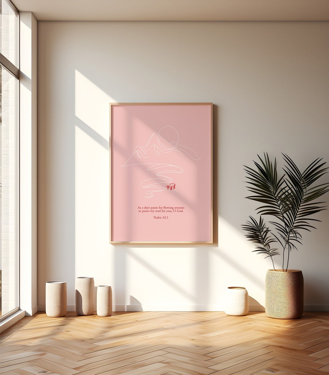 Psalm 42 as the Deer Bible Verse Wall Art Simple Scripture Poster ...