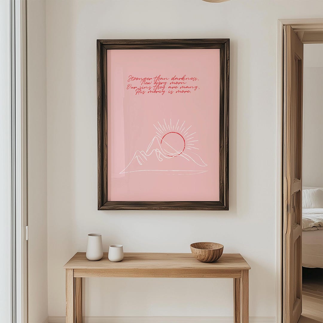 His Mercy is More - Hymn Lyric Christian Song Art Print - Mountain Line ...