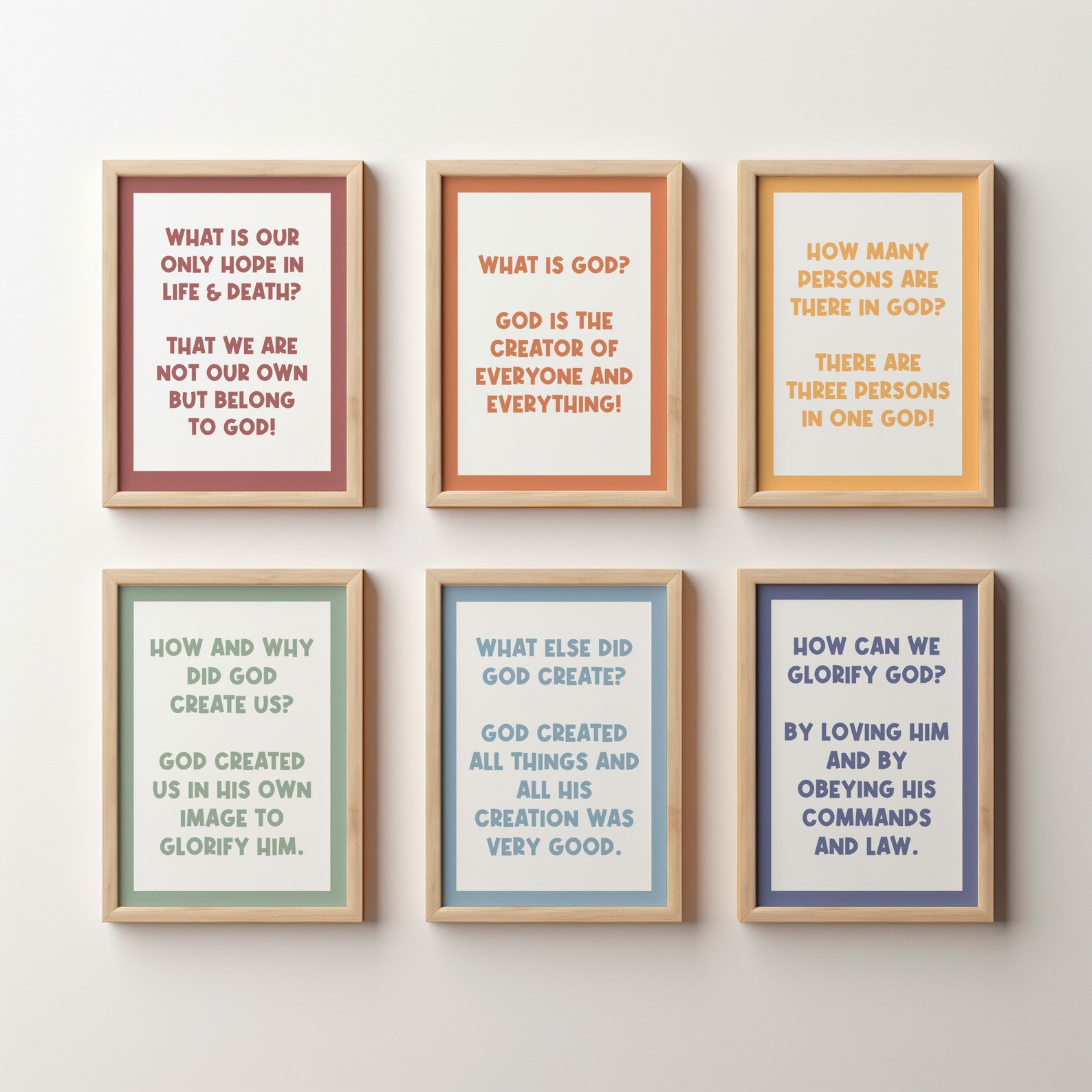 Christian Nursery Decor: Catechism Questions for Kids Print - Reformed ...