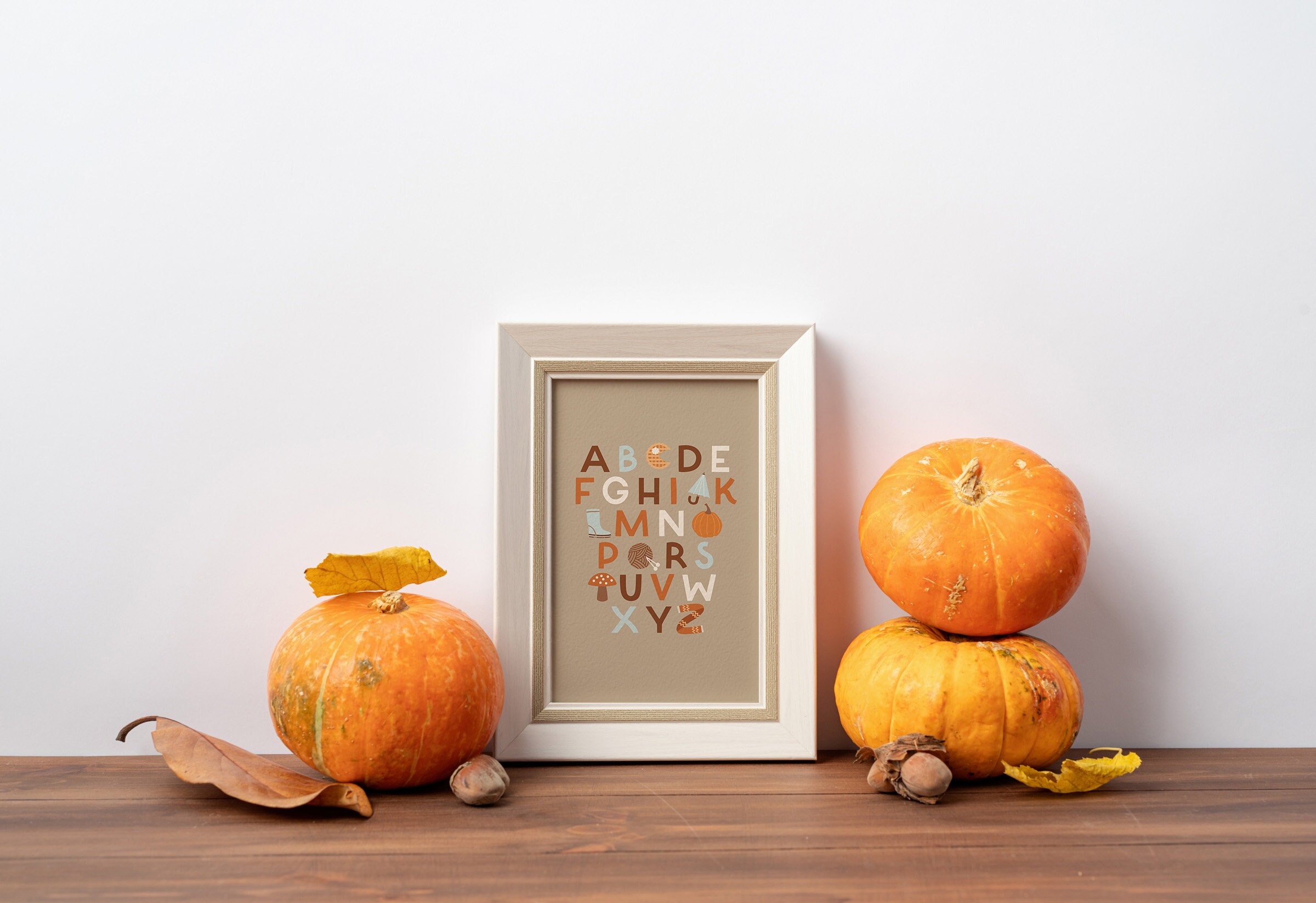 Autumn ABC Alphabet Poster - Educational Classroom Wall Print - Back to ...