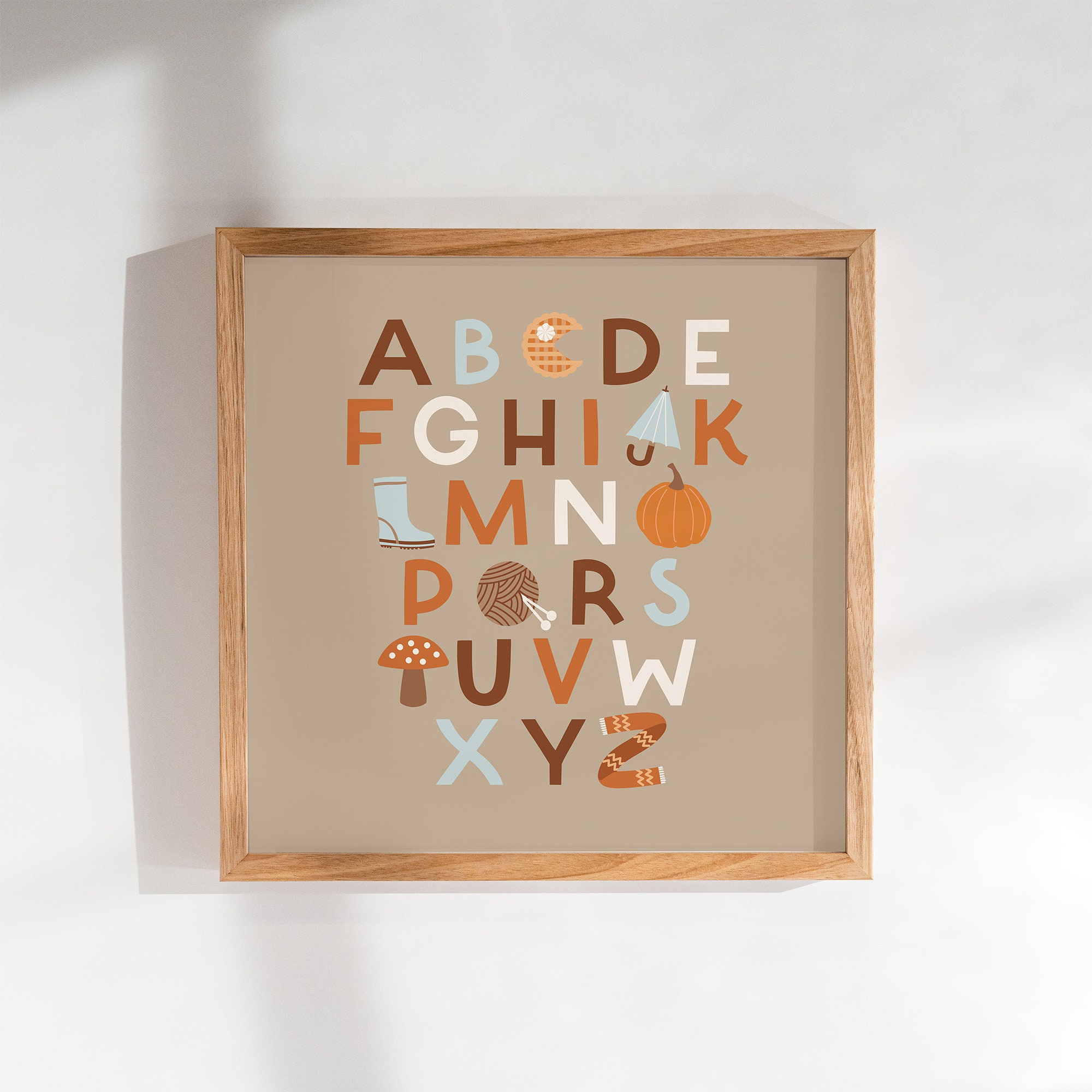 Autumn ABC Alphabet Poster - Educational Classroom Wall Print - Back to ...