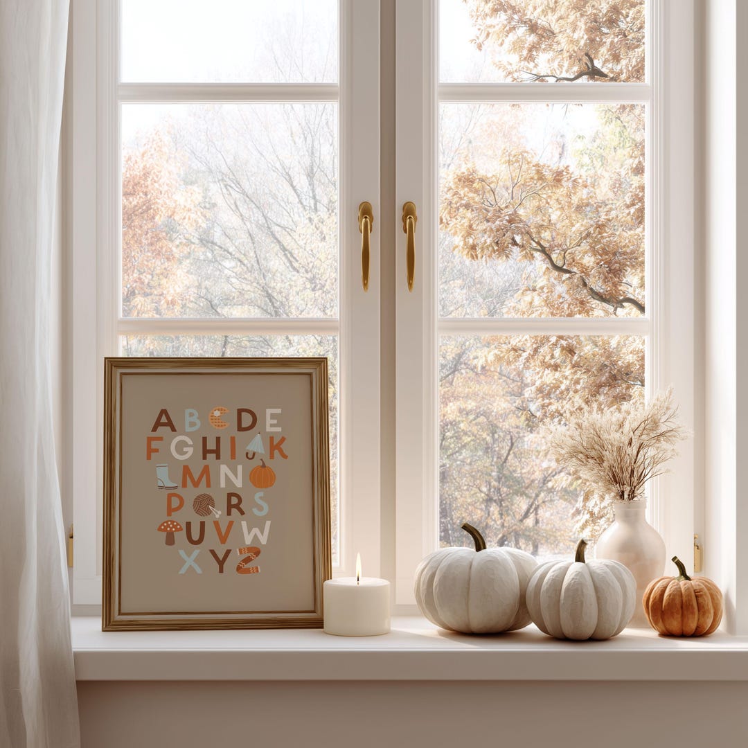 Autumn ABC Alphabet Poster for Kids | Fall Educational Wall Art ...
