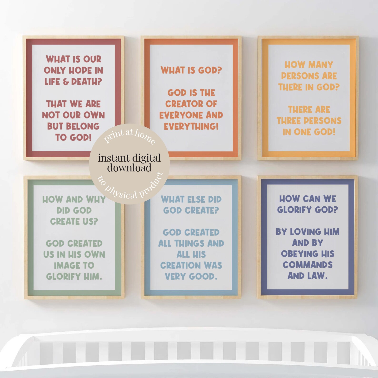 Christian Nursery Decor: Catechism Questions for Kids Print - Reformed ...