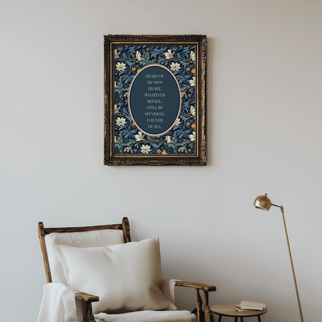 Be Thou My Vision Hymn Print, Vintage Christian Wall Art, Floral Hymn ...