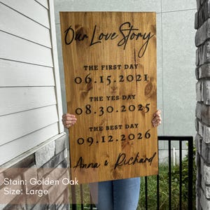 Rustic Wood Wedding Sign With 3D Letters Our Love Story & Favorite ...