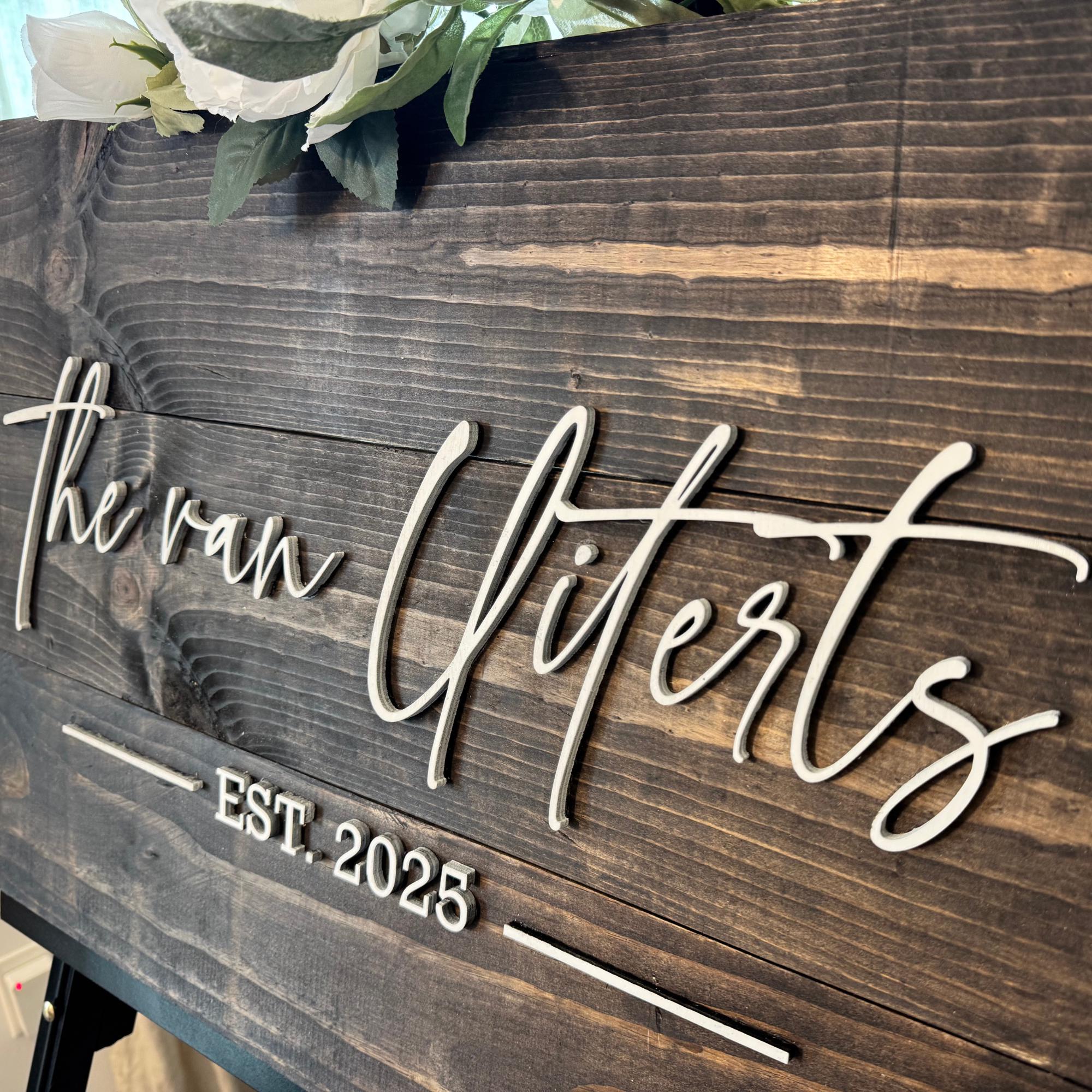 Personalized 3D Letter Wedding Sign Rustic Family Last Name Pallet Sign ...