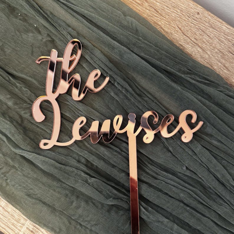 Custom Wedding Cake Topper Couples Name Personalized Acrylic Cake ...