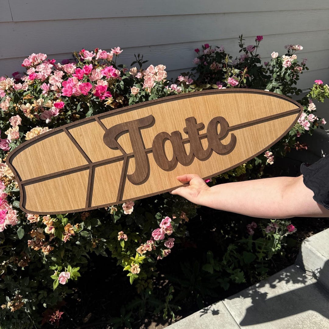Personalized Surfboard Name Sign Custom Beach Nursery Decor Baby Shower ...