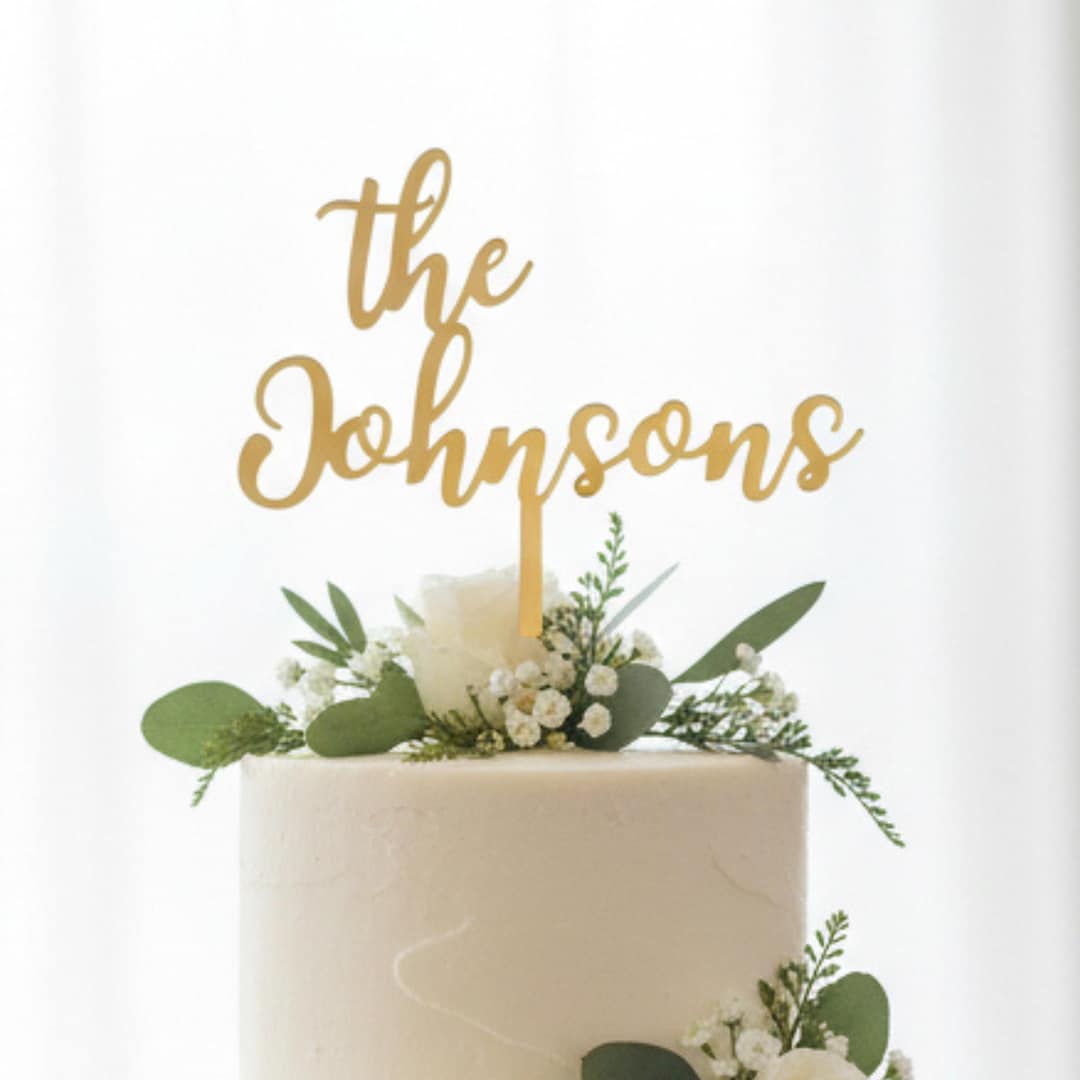 Custom Wedding Cake Topper Couples Name Personalized Acrylic Cake ...