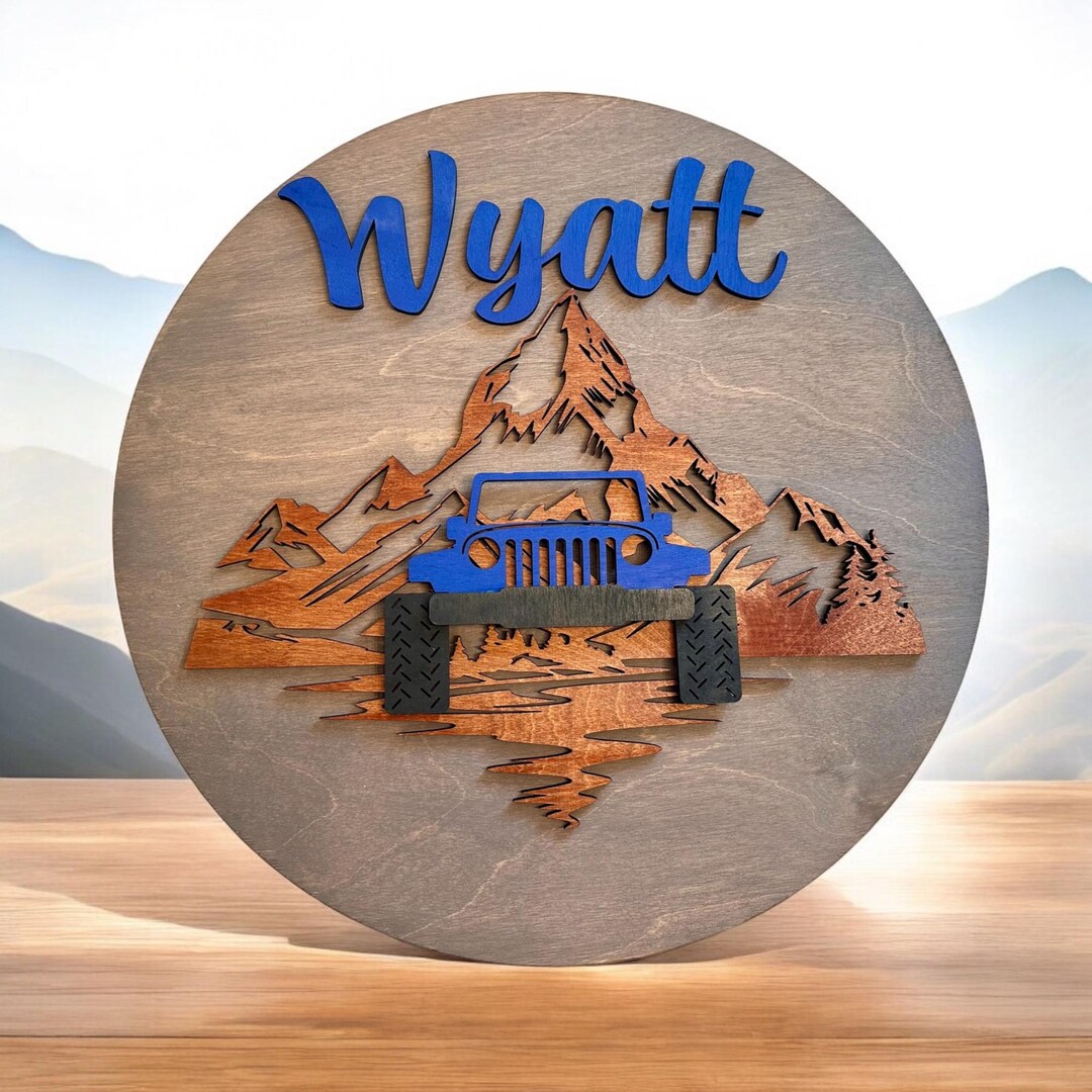 Custom off Roading Vehicle Name Sign Personalized Wood Car Nursery Wall ...