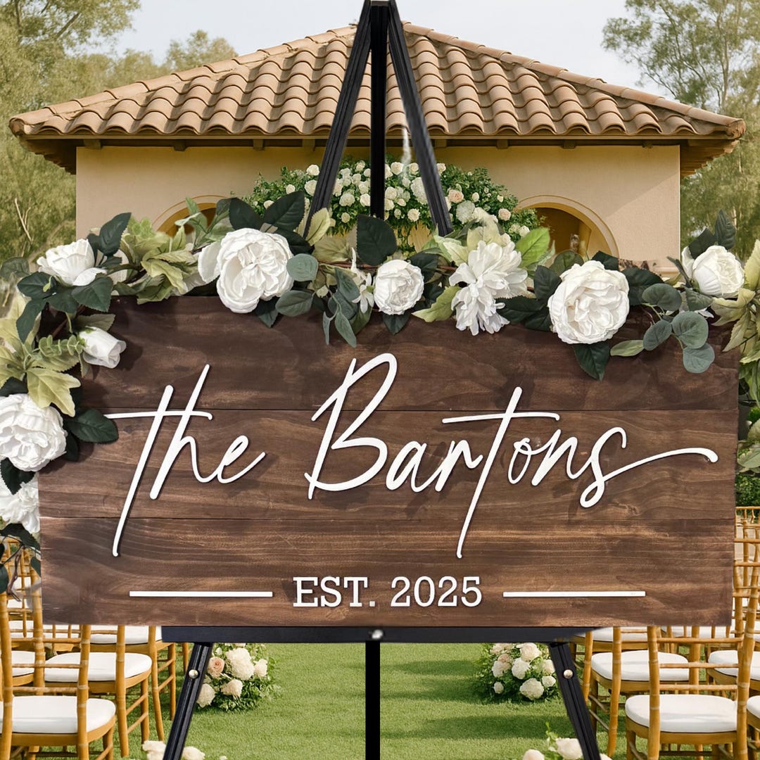 Personalized 3D Letter Wedding Sign Rustic Family Last Name Pallet Sign ...