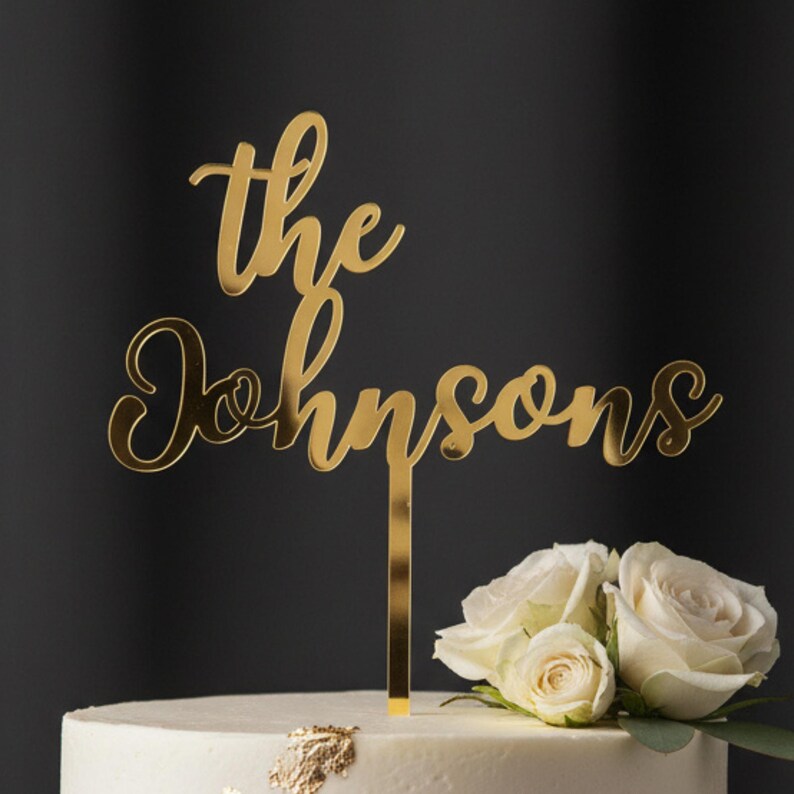 Custom Wedding Cake Topper Couples Name Personalized Acrylic Cake ...