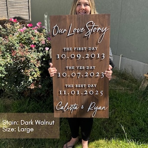 Rustic Wood Wedding Sign With 3D Letters Our Love Story & Favorite ...
