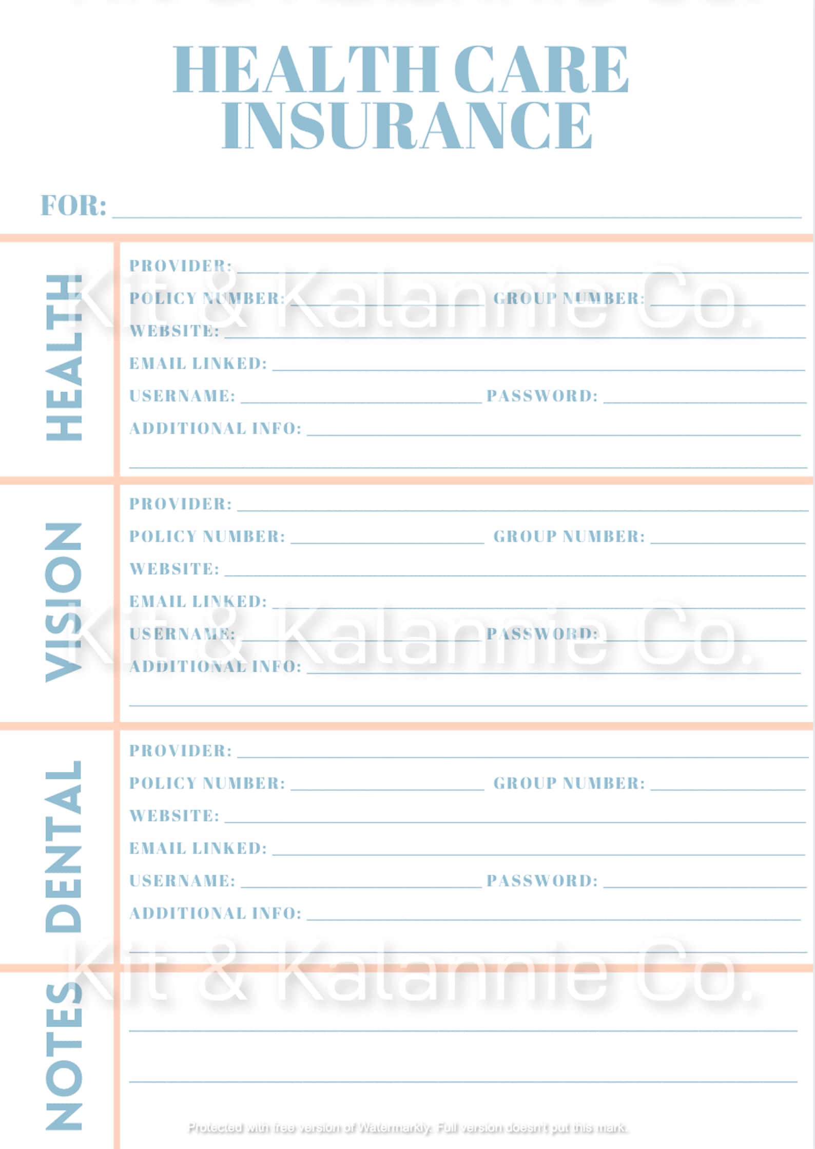 Life Management Binder, Family Information, Emergency Binder, Important ...