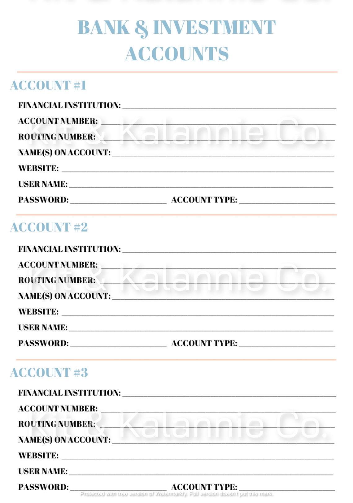 Life Management Binder, Family Information, Emergency Binder, Important ...